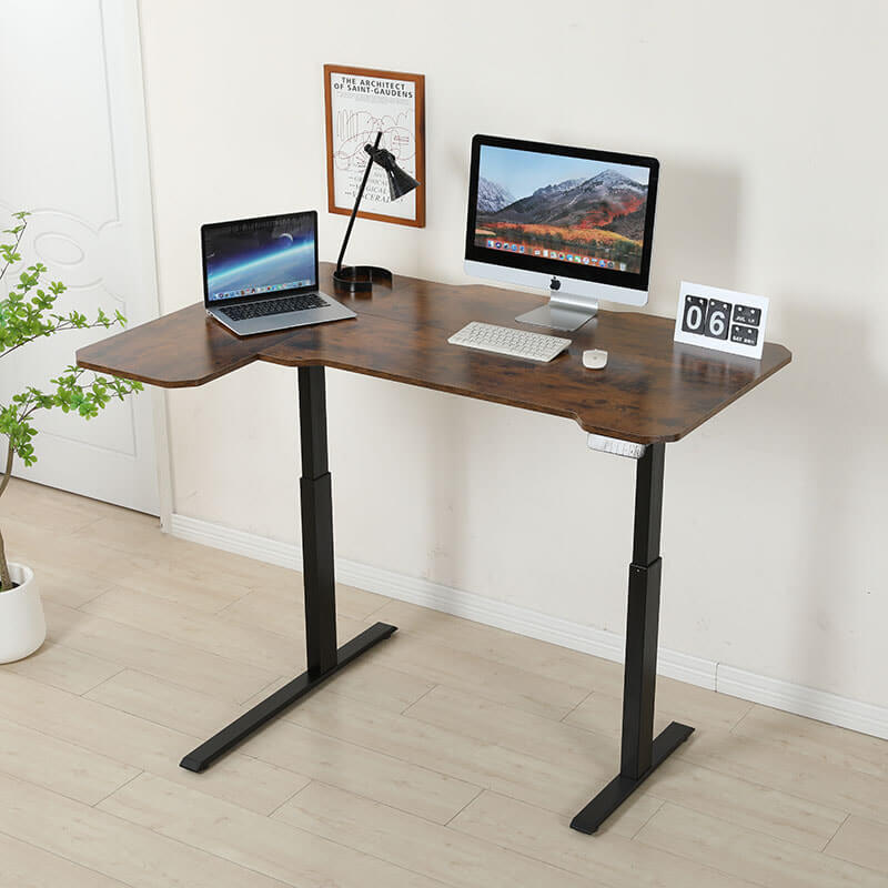Standing Desk Adjustable Electric L-Shaped for Home & Office